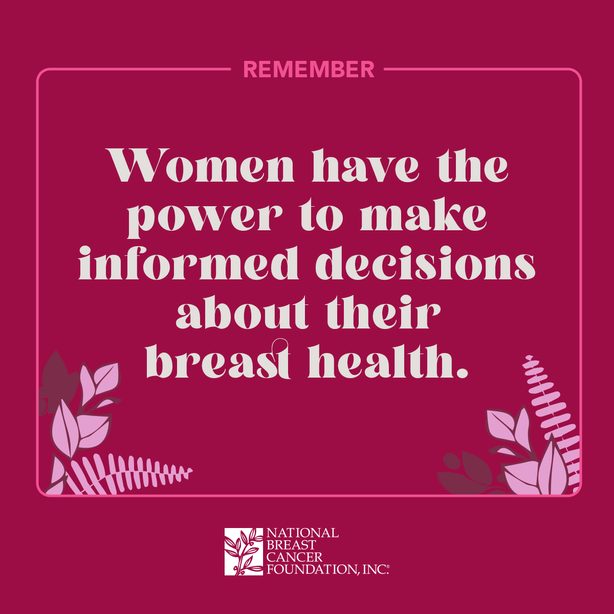 BCAM Graphics Library: Informational - National Breast Cancer Foundation